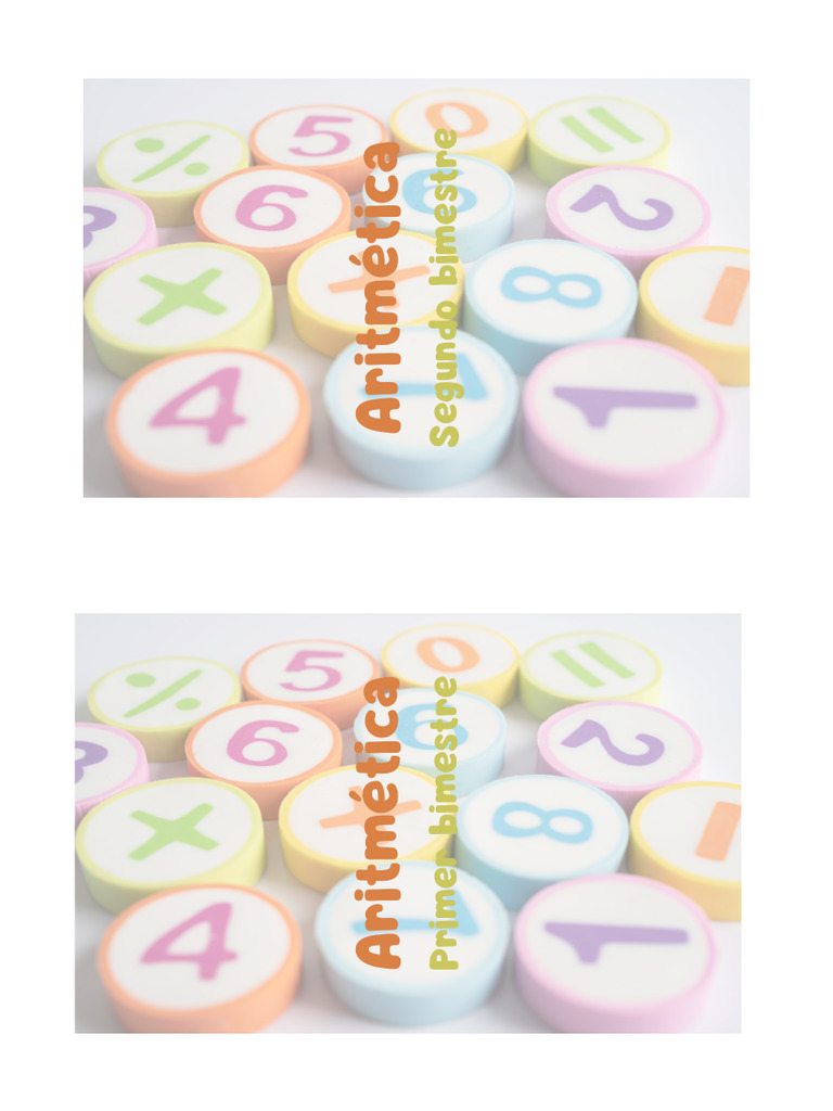 Aritmética Carátula Primer y Segundo Bimestre | PDF
