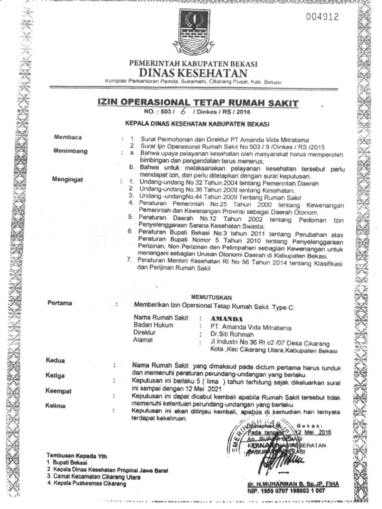 Surat Izin Operasional | PDF