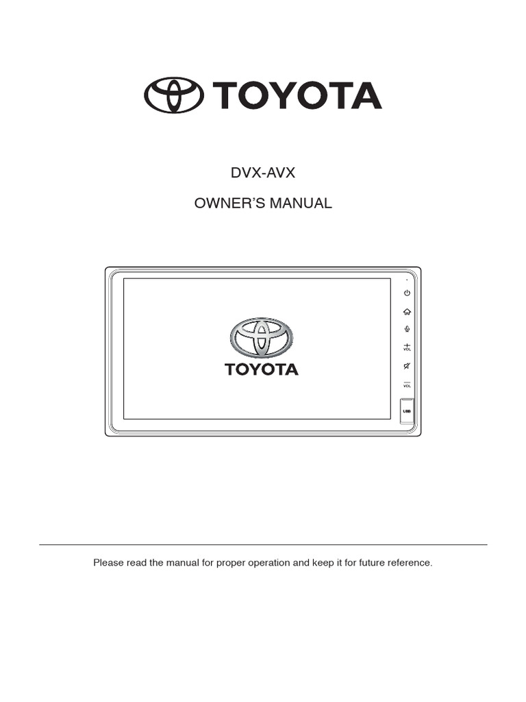 Dvx-Avx Owner'S Manual: Please Read The Manual For Proper Operation and ...