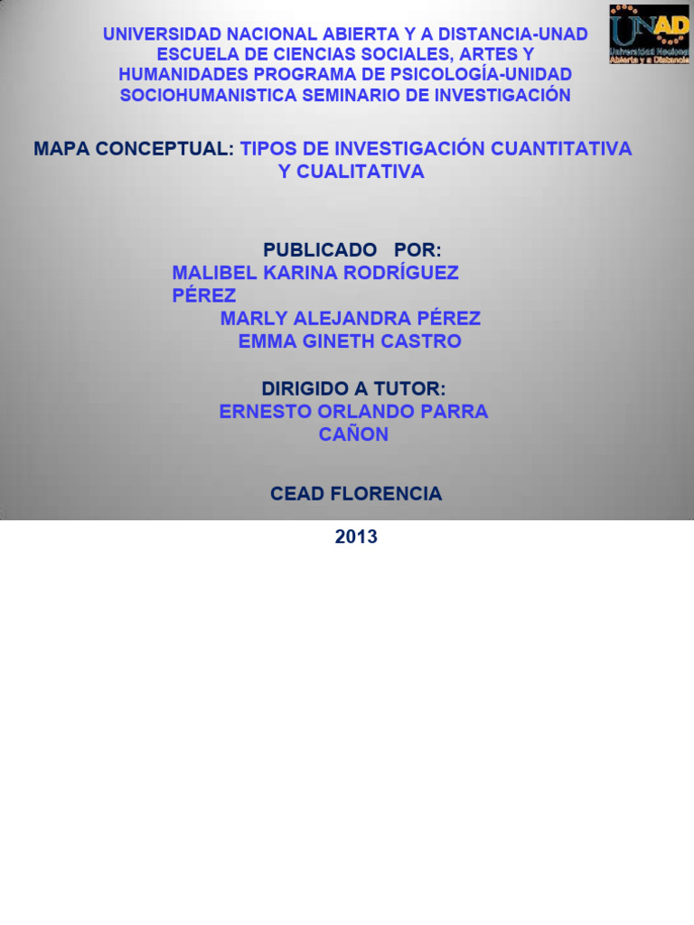 Tipos de Investigación Cuantitativa Y Cualitativa: Mapa Conceptual | PDF | Investigación ...
