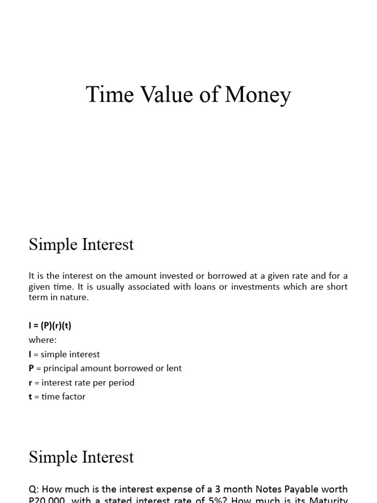 Time Value of Money | PDF | Present Value | Interest