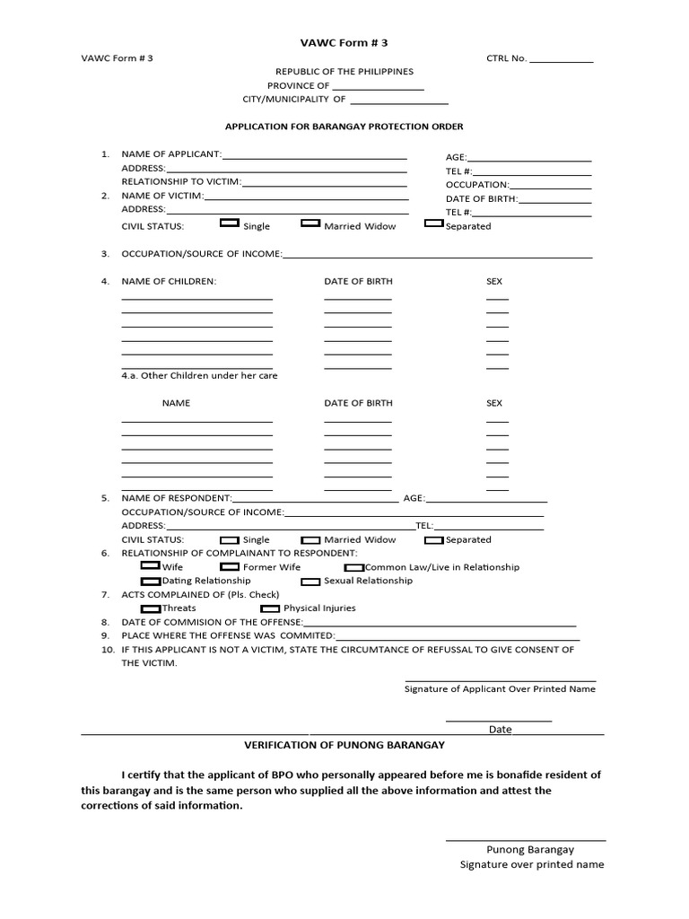 VAWC Form3 | PDF | Social Ethics | Human Rights