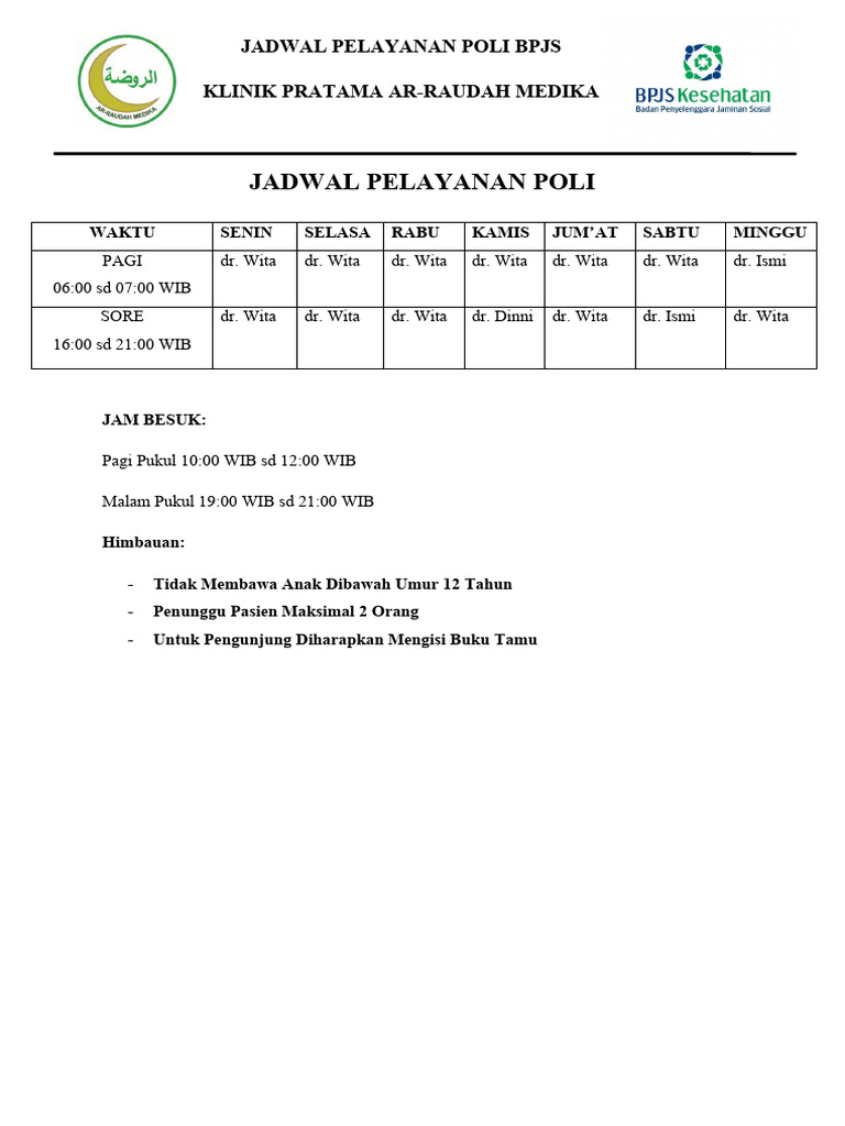 Jadwal Poli BPJS | PDF
