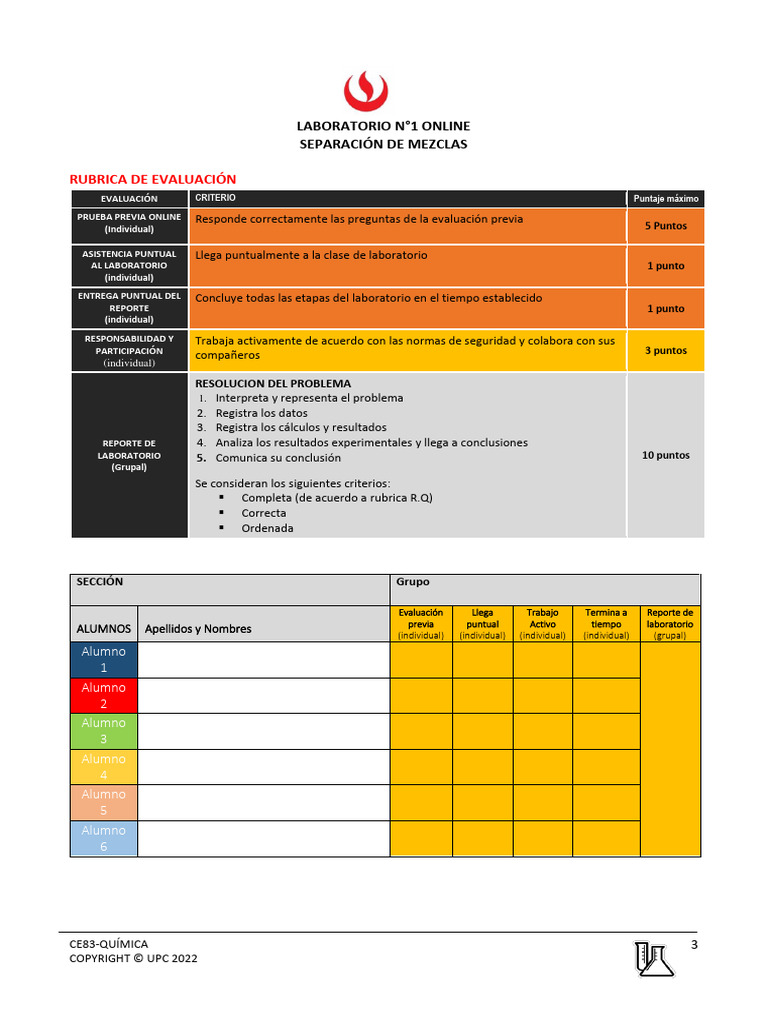 CE83 Lab01 G01 Separacion Reporte 2022 PDF | PDF | Laboratorios