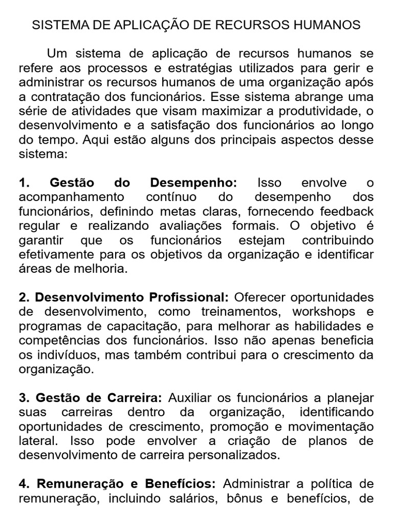 Gestão Eficiente de Recursos Humanos | PDF | Gestão de recursos humanos ...
