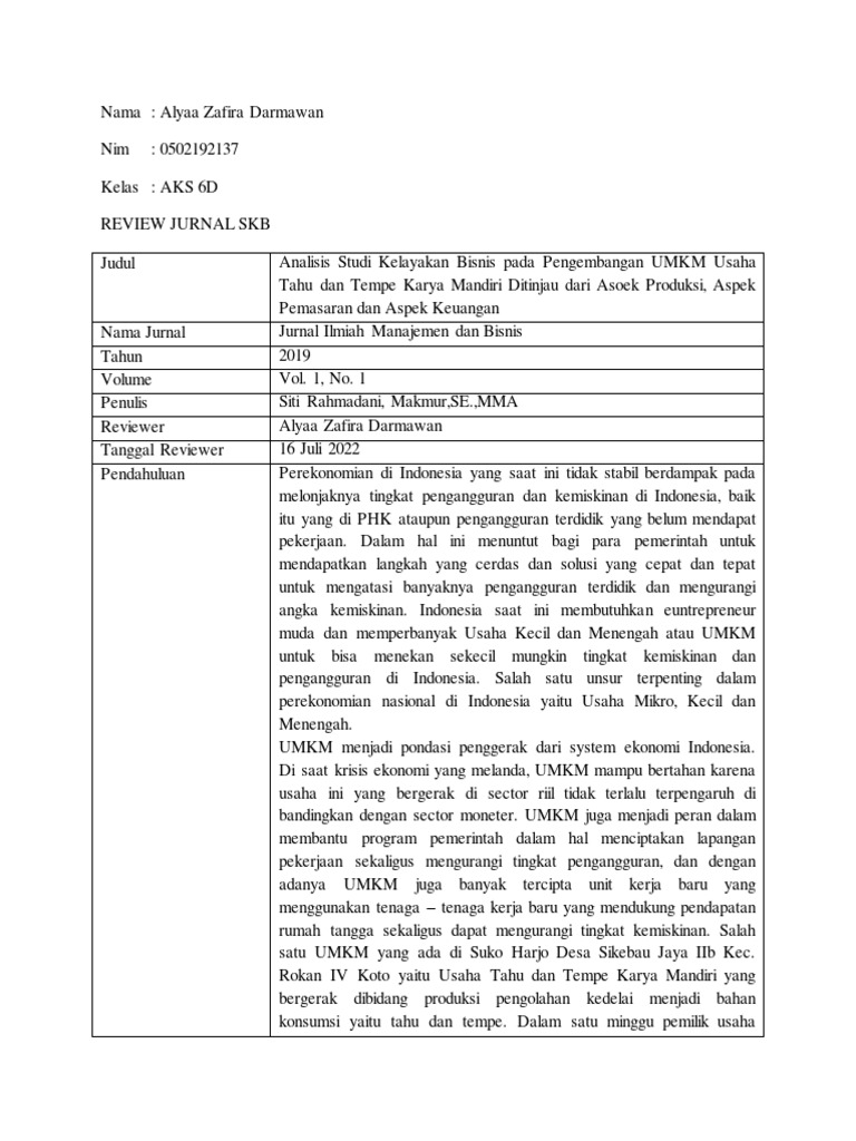 Review Alyaa Zafira Darmawan | PDF