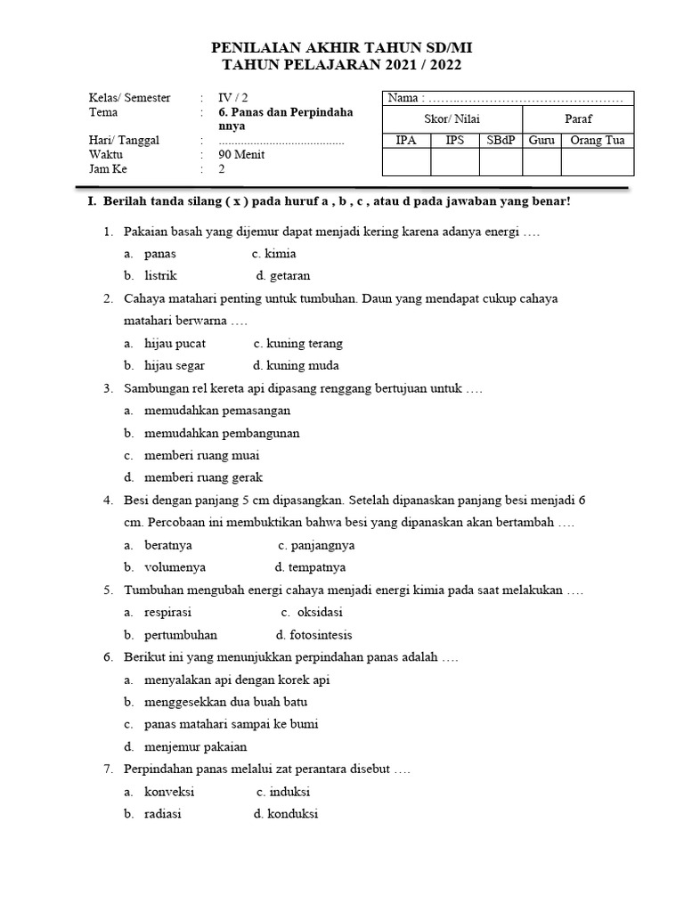 Soal Pat Tema 6 Kls 5 Sesi 2 | PDF | Seni