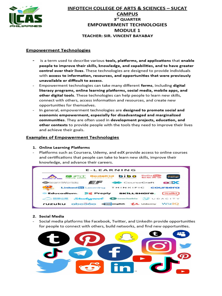 G12-EM Module 1 | PDF | Empowerment | Educational Technology