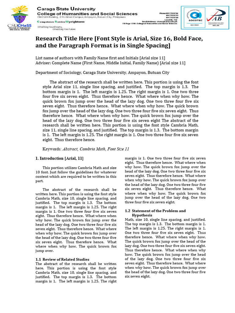 Publishable Article Template Pdf Arial Science