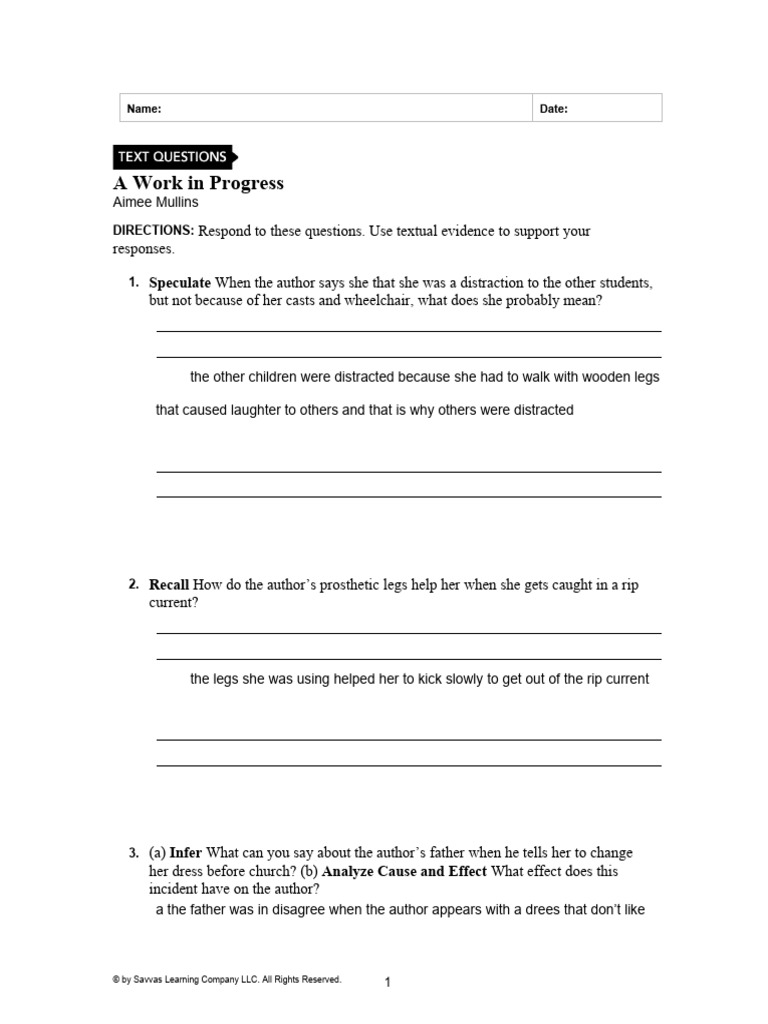 English Work 3 | PDF