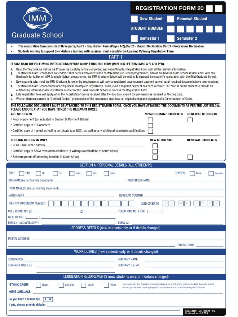 Registration Form | PDF | Identity Document