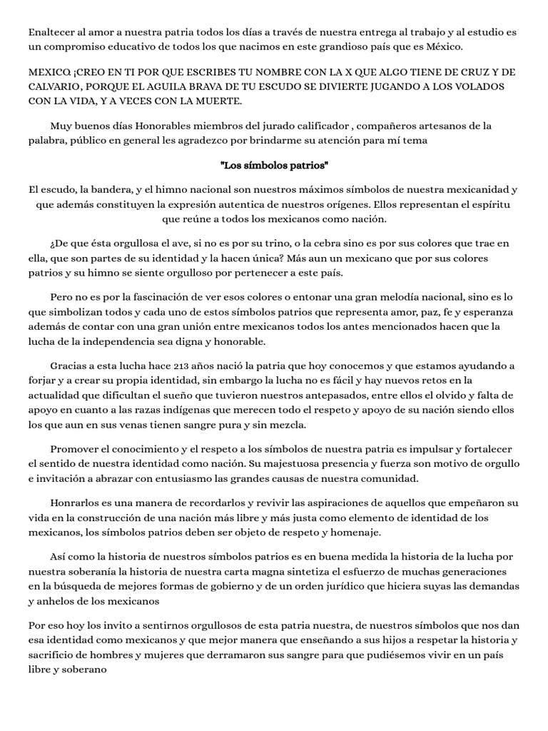 Mis Símbolos Patrios Como Identidad de Ser Mexicano - 20230913 - 164114 ...