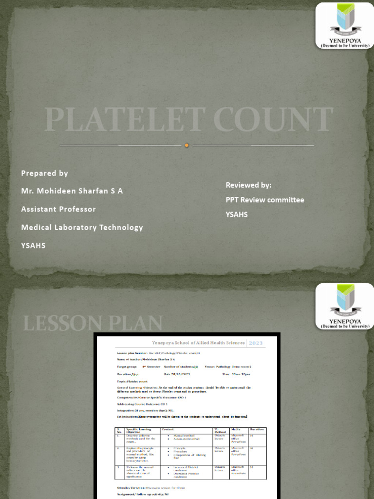 Platelet Count Pdf Platelet Blood