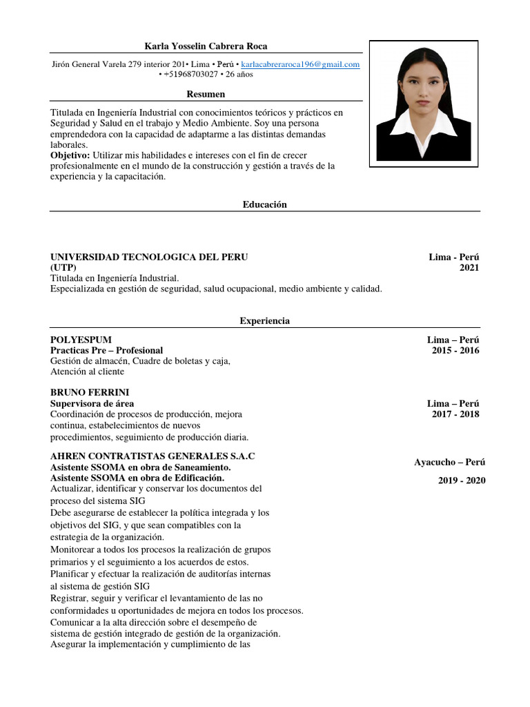 cv2023 1 10 | PDF | Perú | Lima