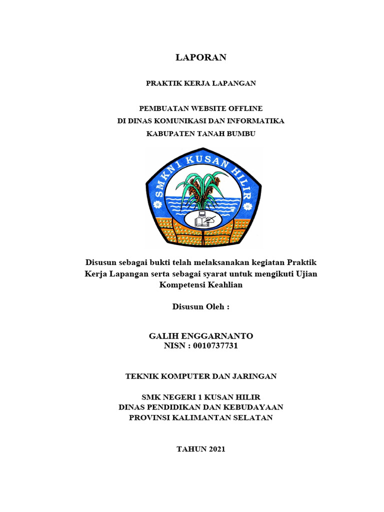 Contoh Laporan PKL Diskominfo Dengan No Hal | PDF | Bisnis | Seni