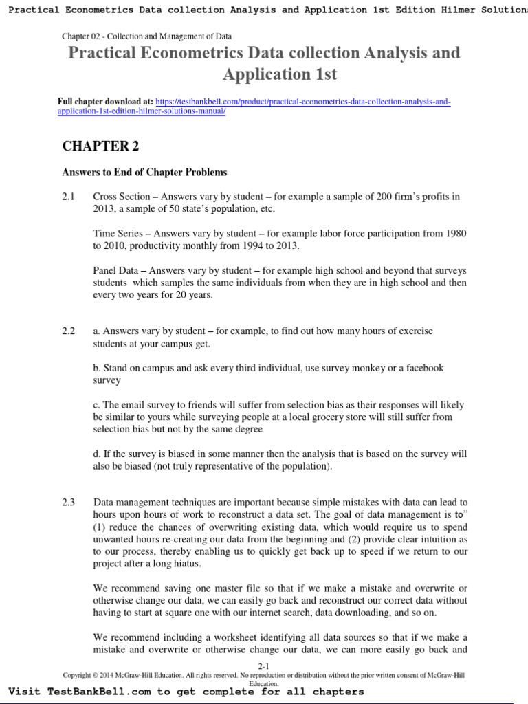 Practical Econometrics Data Collection Analysis And Application 1st