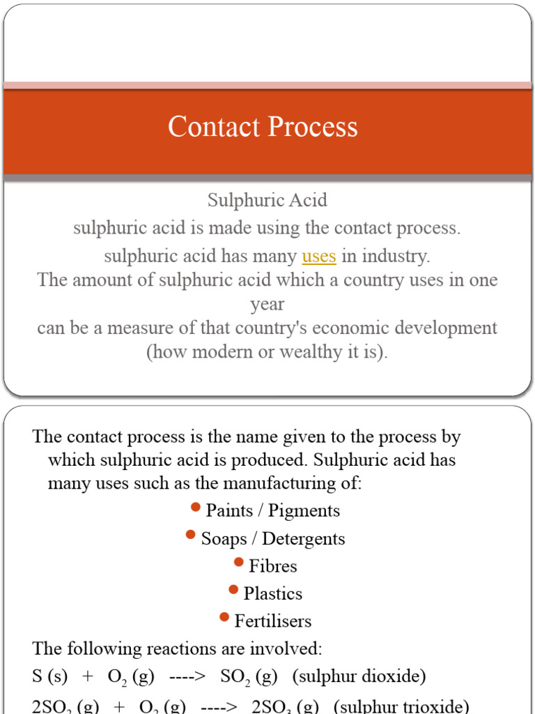 Contact Process | PDF | Art | Technology & Engineering