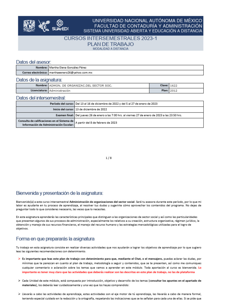 Plan de Trab ASS | PDF | Aprendizaje