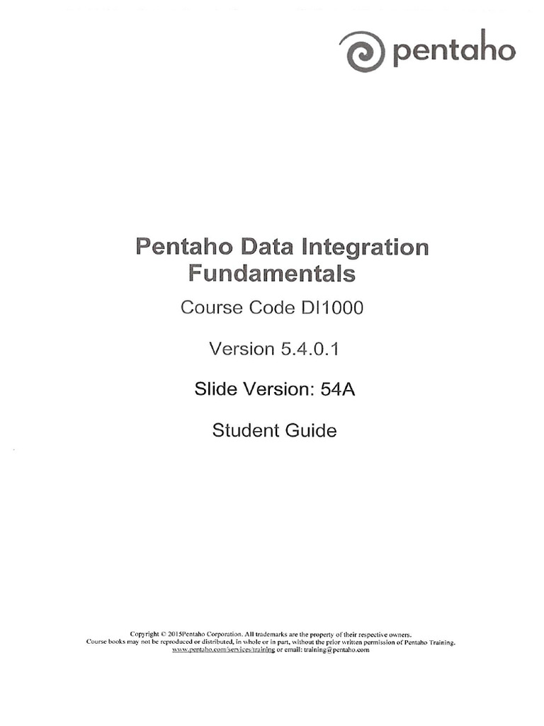 Manual Pentaho Data Integration Fundamentals Parte I | PDF