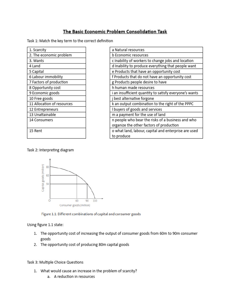 Economics Task for Students | PDF | Opportunity Cost | Trade
