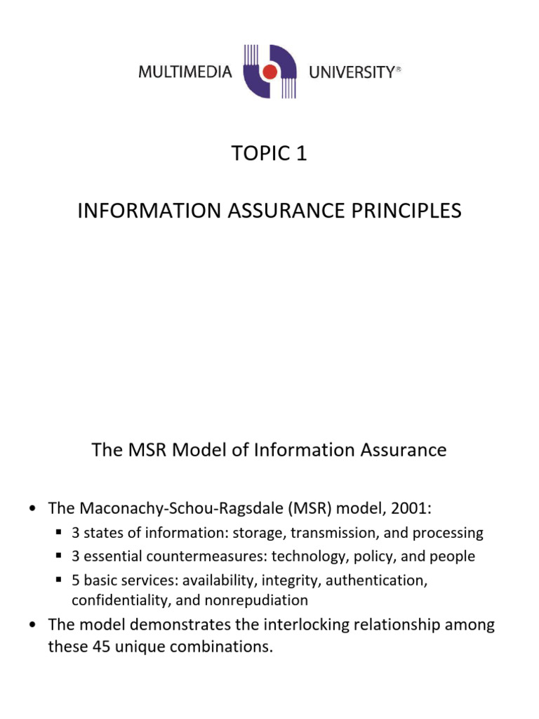 MSR Model: Key Principles of Assurance | PDF | Information Security ...