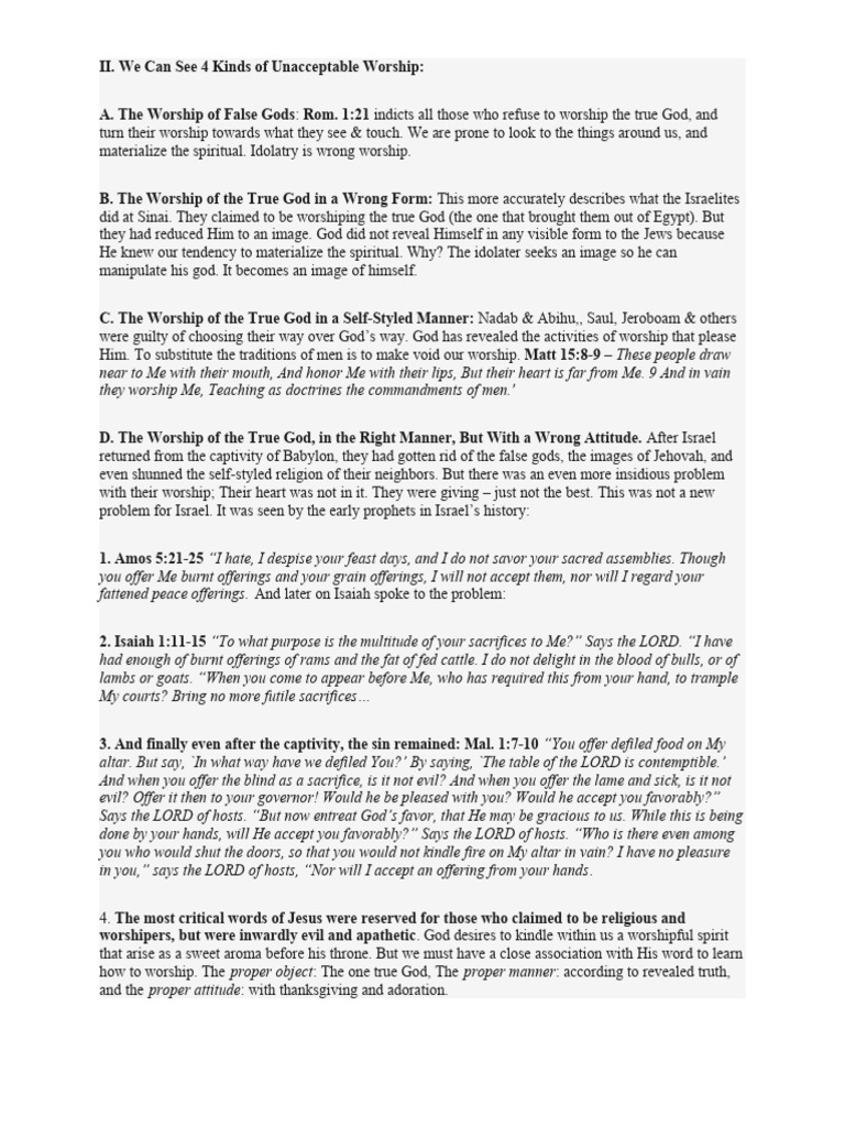 Wrong Way | PDF | Worship | Idolatry