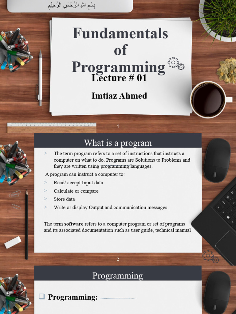 Lecture 01 Programming Fundamentals | PDF | Computer Program | Programming Lecture 01 Programming Fundamentals | PDF | Computer Program | Programming