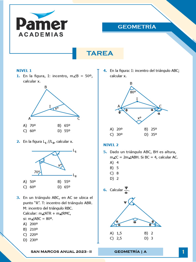 T SMA A Geo | PDF | Triángulo | Matemática Elemental