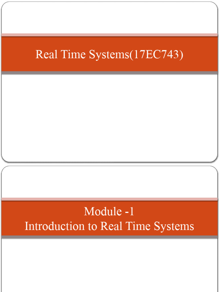 Module 1 | PDF | Real Time Computing | System