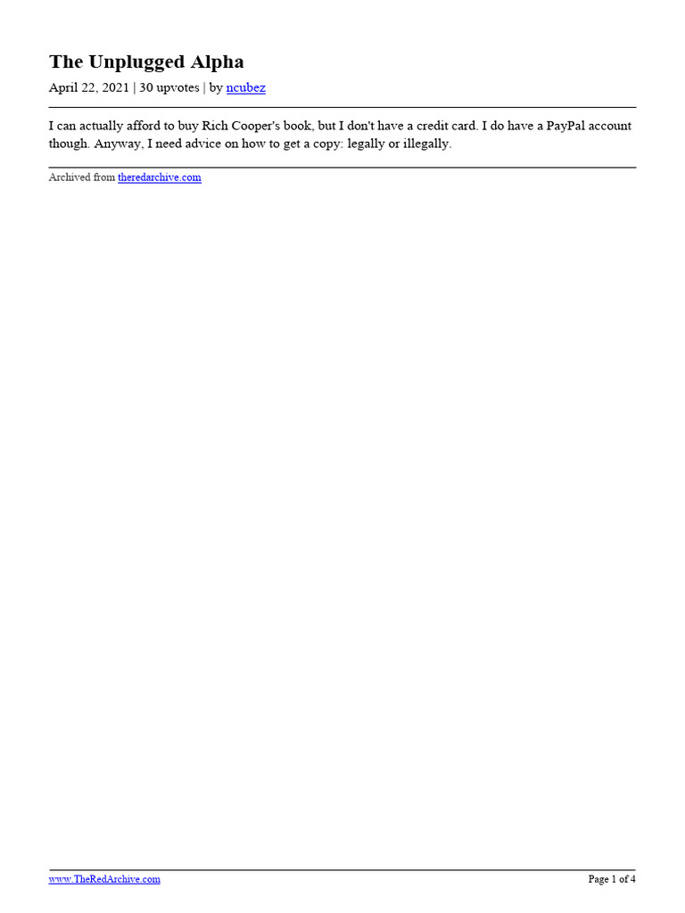 The Unplugged Alpha | PDF | Computing