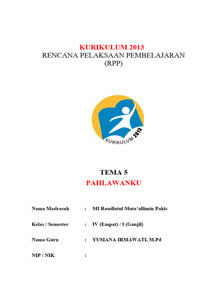 RPP Tema 5 Kelas 4 | PDF