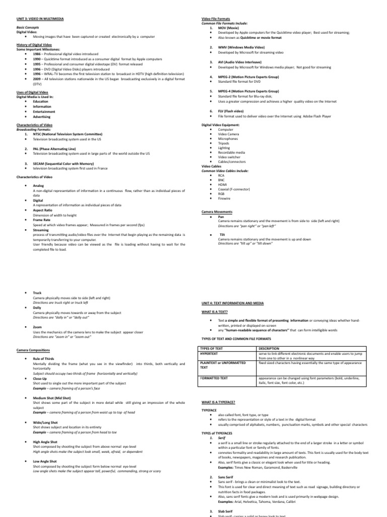 MT 101 Chapter 4 | PDF | Video | Digital Video