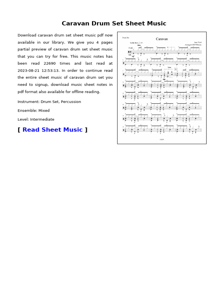 Caravan Drum Set | PDF | Sheet Music | Music Technology