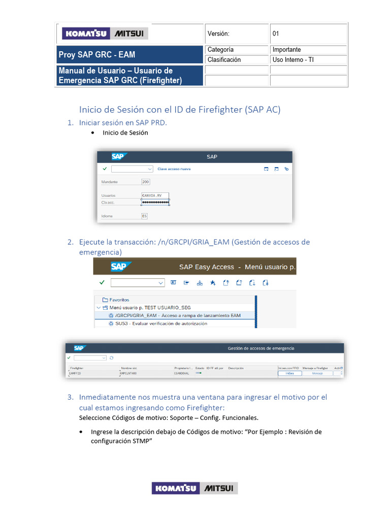 Manual de Usuario: Firefighter SAP GRC | PDF | Informática