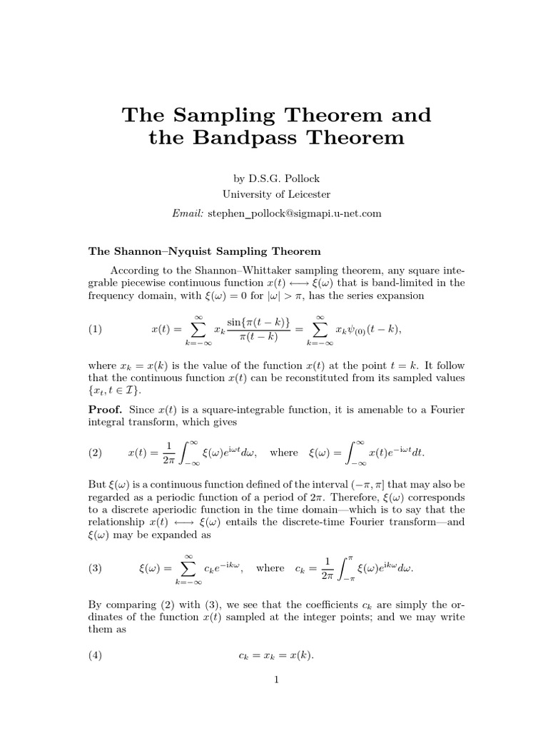 Chapter 3 Download Free Pdf Sampling Signal Processing Bandwidth Signal Processing 