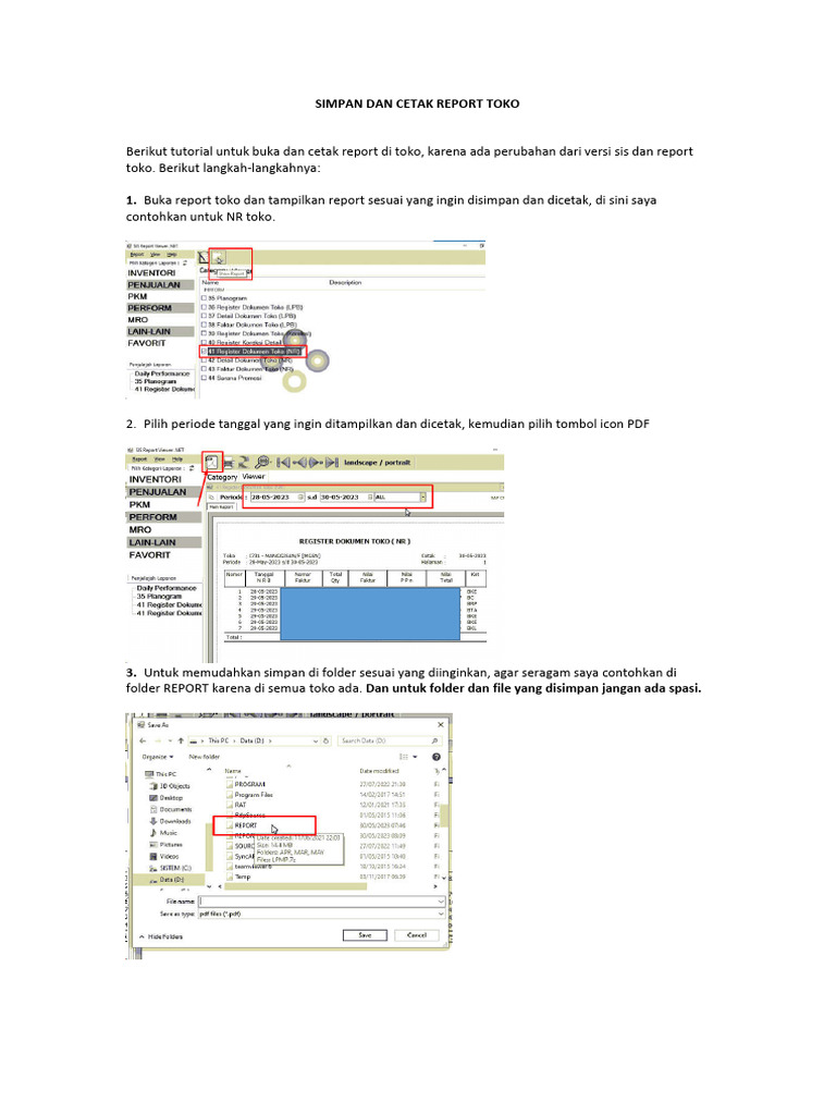 Tutorial Simpan Dan Cetak Report Toko | PDF