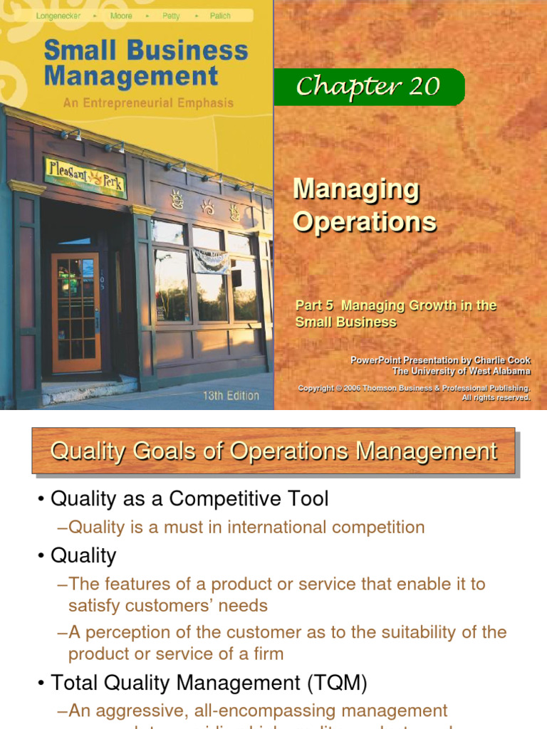 Chapter 20 - Managing Operations | PDF | Inventory | Supply Chain