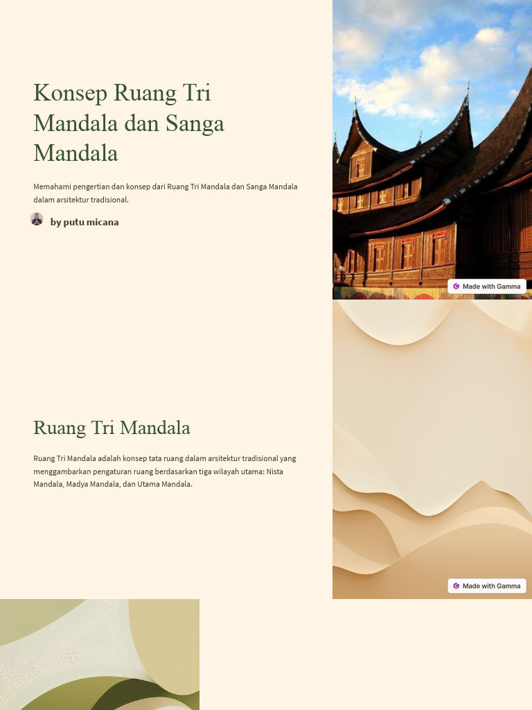 Konsep Ruang Tri Mandala Dan Sanga Mandala | PDF