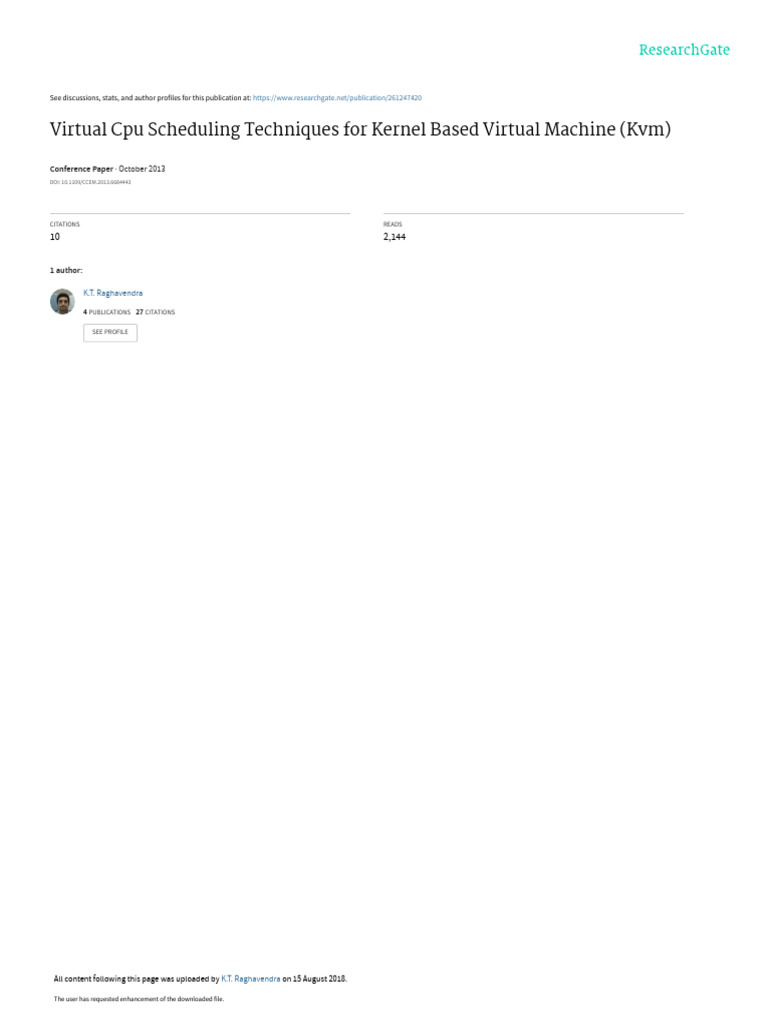 Virtual Cpu Scheduling Techniques For Kernel Based Virtual Machine (KVM) | PDF | Central ...