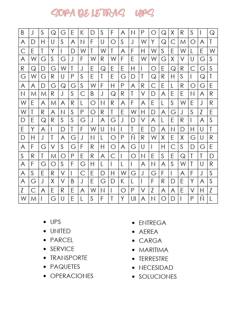 Sopa de Letras Ups | PDF