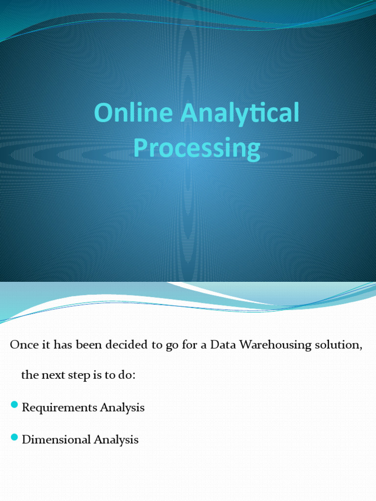 4.online Analytical Processing | PDF | Data Warehouse | Data Management