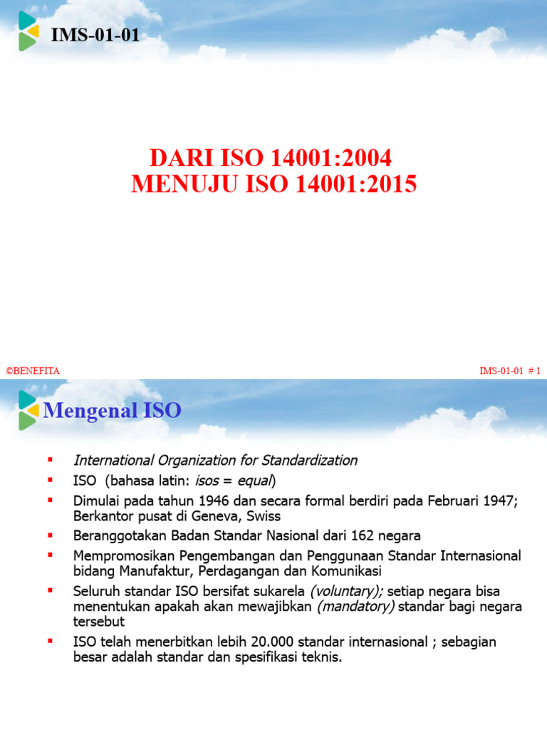 IMS-01-01-Dari ISO 14001-2004 Ke ISO 14001-2015 | PDF