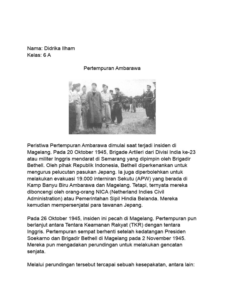 Sejarah Pertempuran Ambarawa 1945 | PDF | Perjalanan | Sejarah