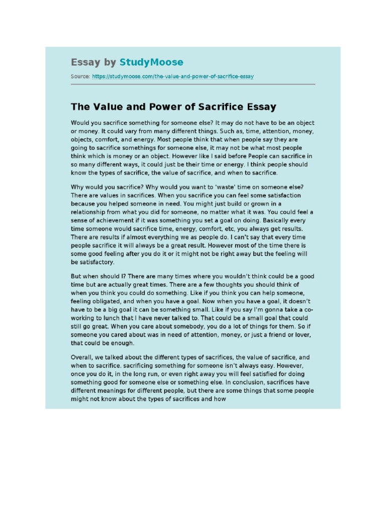 Power Of Sacrifice Pdf