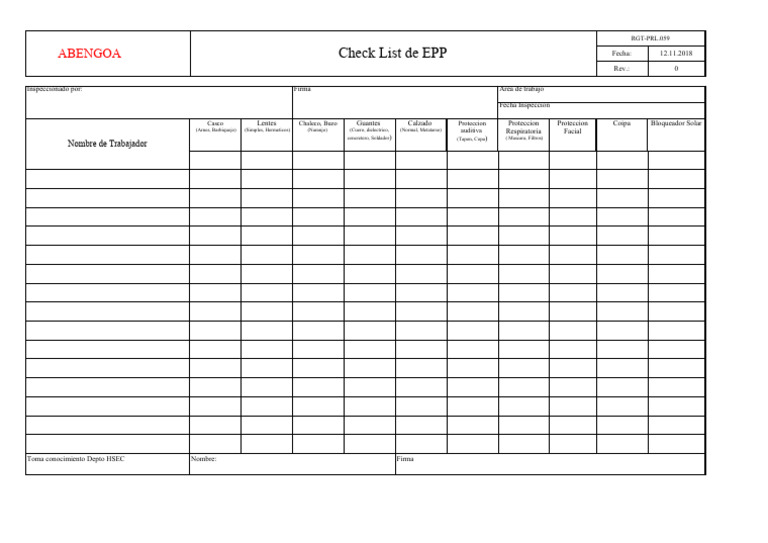 Check List EPP 2 | PDF