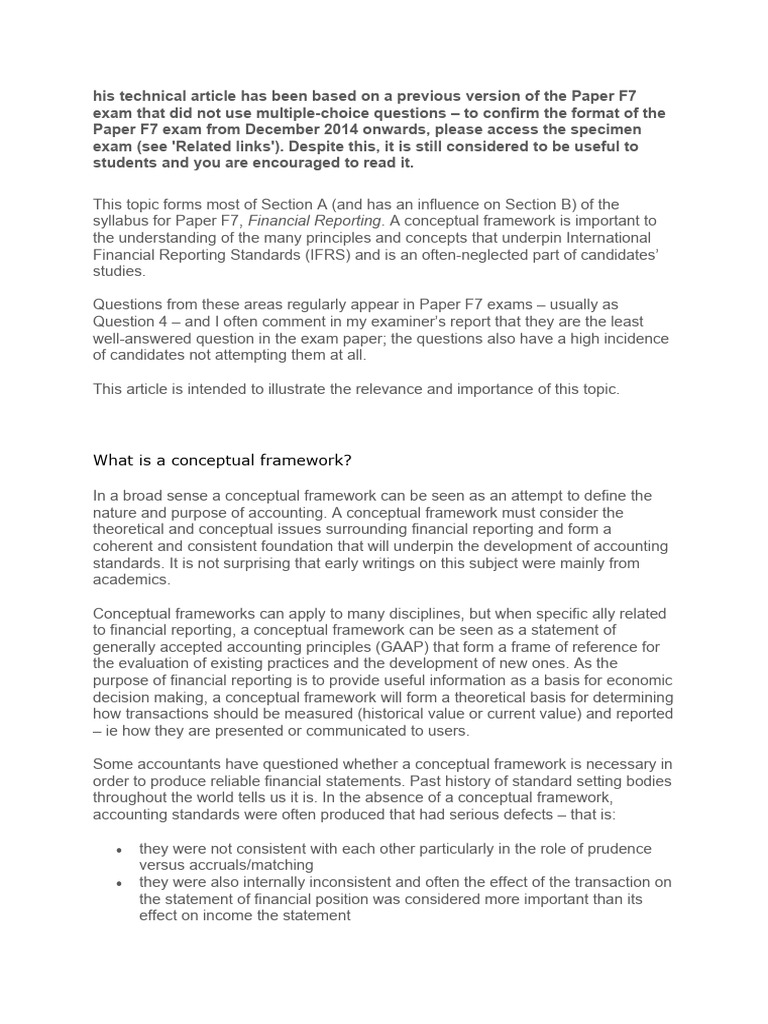 Understanding the Conceptual Framework for IFRS | PDF | International ...