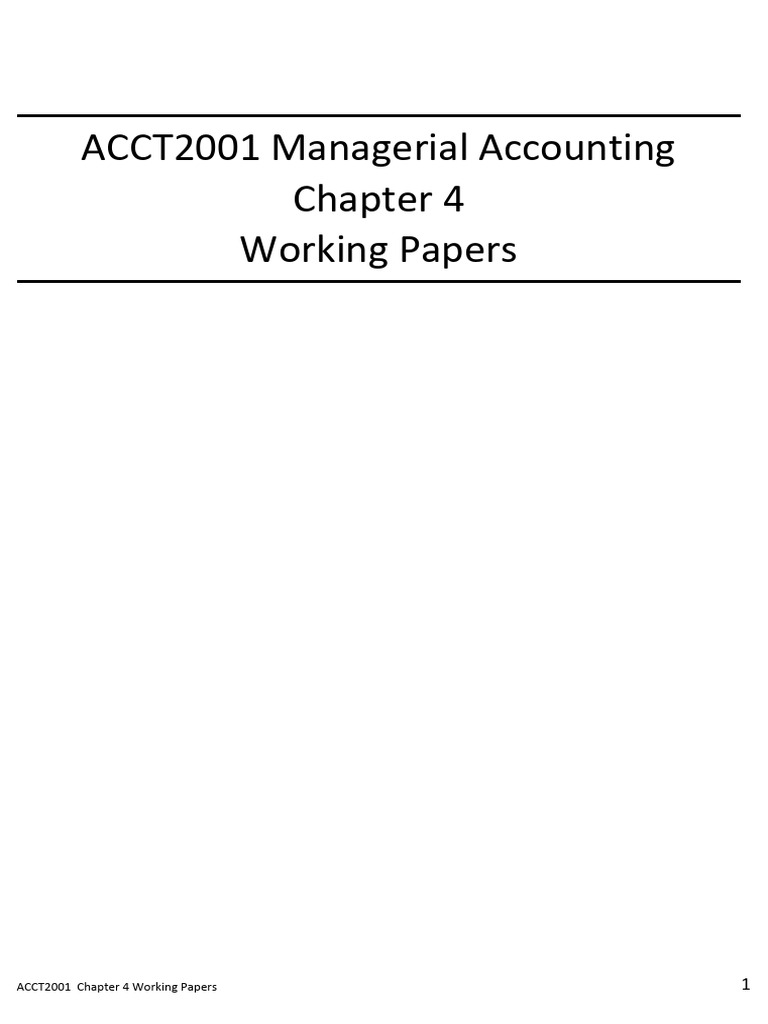 CH 4 Working Papers | PDF | Inventory | Accounting