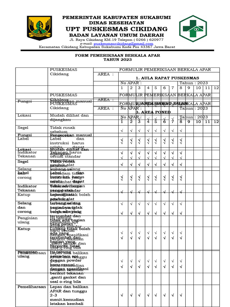 1.4.5 B Telusur FORM PEMANTAUAN APAR | PDF