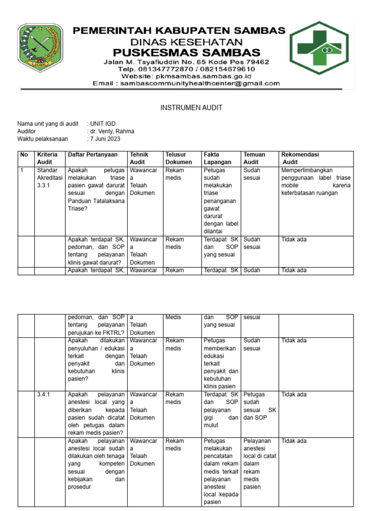 EP 1.6.3.b INSTRUMEN AUDIT IGD | PDF