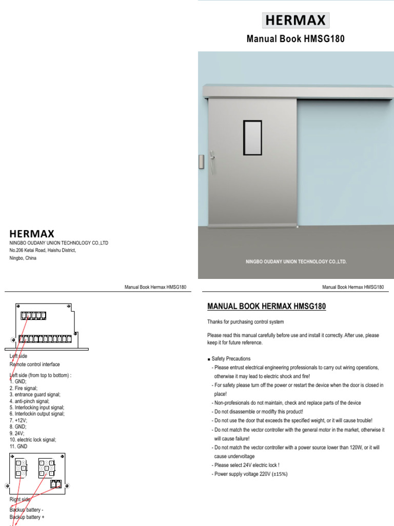 Manual Book HERMAX - HMSG180 | PDF | Electric Motor | Electric Power